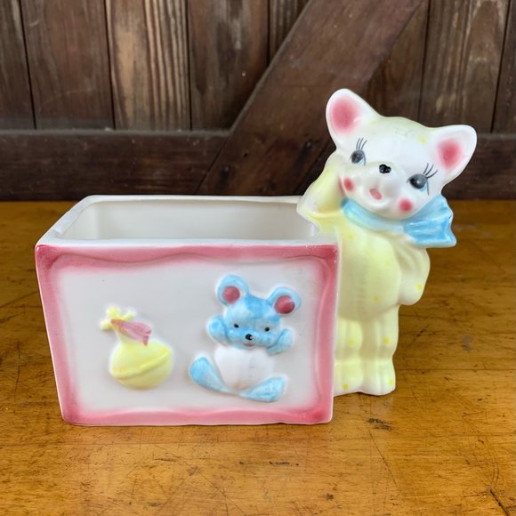 napco | Accents | Vintage Napco Baby Bear Nursery Pastel Planter | Poshmark